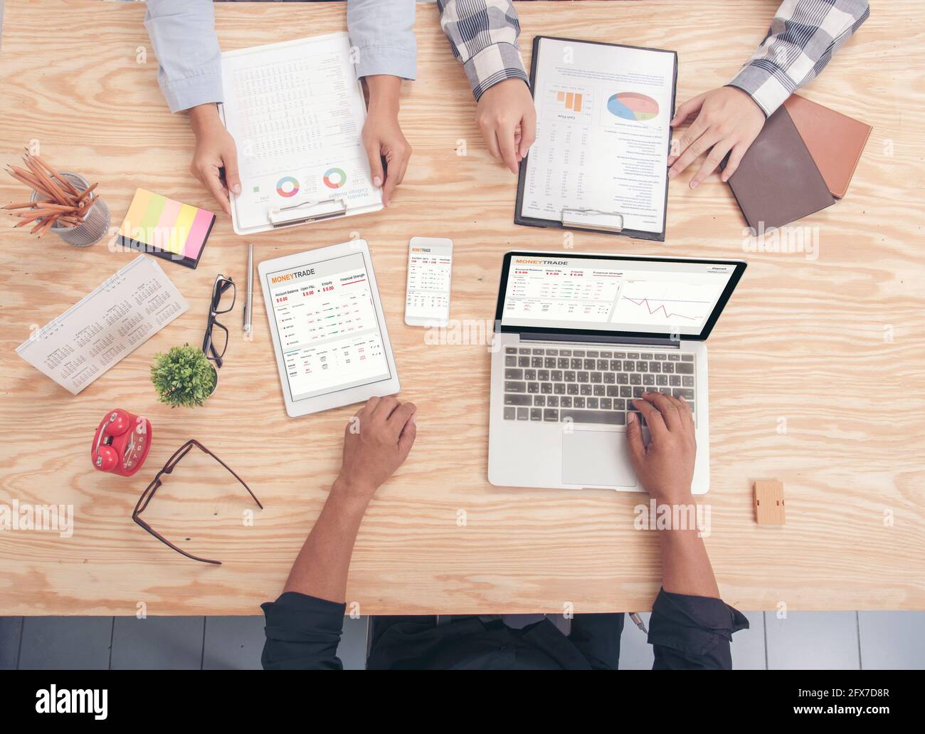 Business teamwork trust in partner. Collaboration team meeting in ...