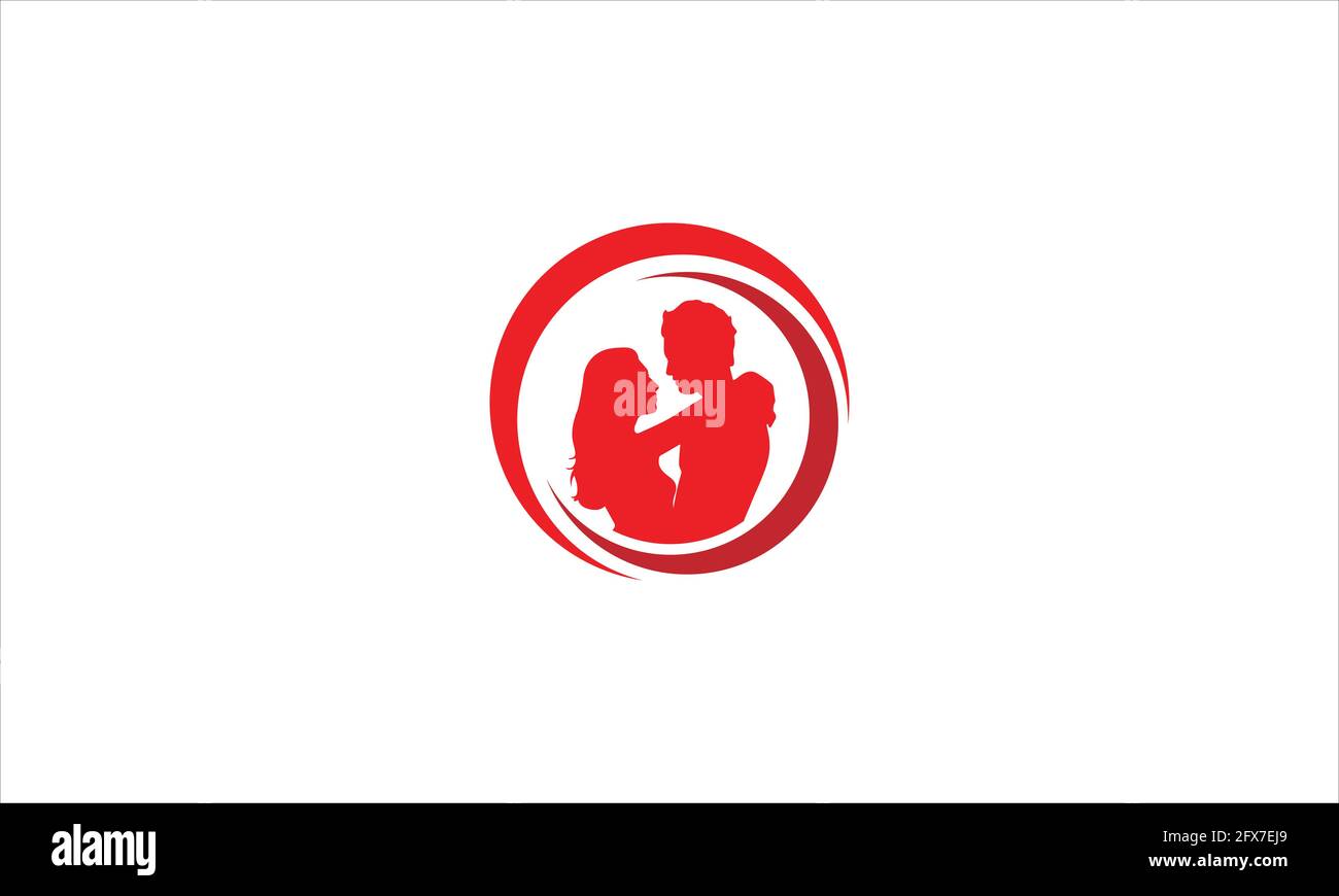 Romantic Love heart Couple icon logo vector illustration Stock Vector ...