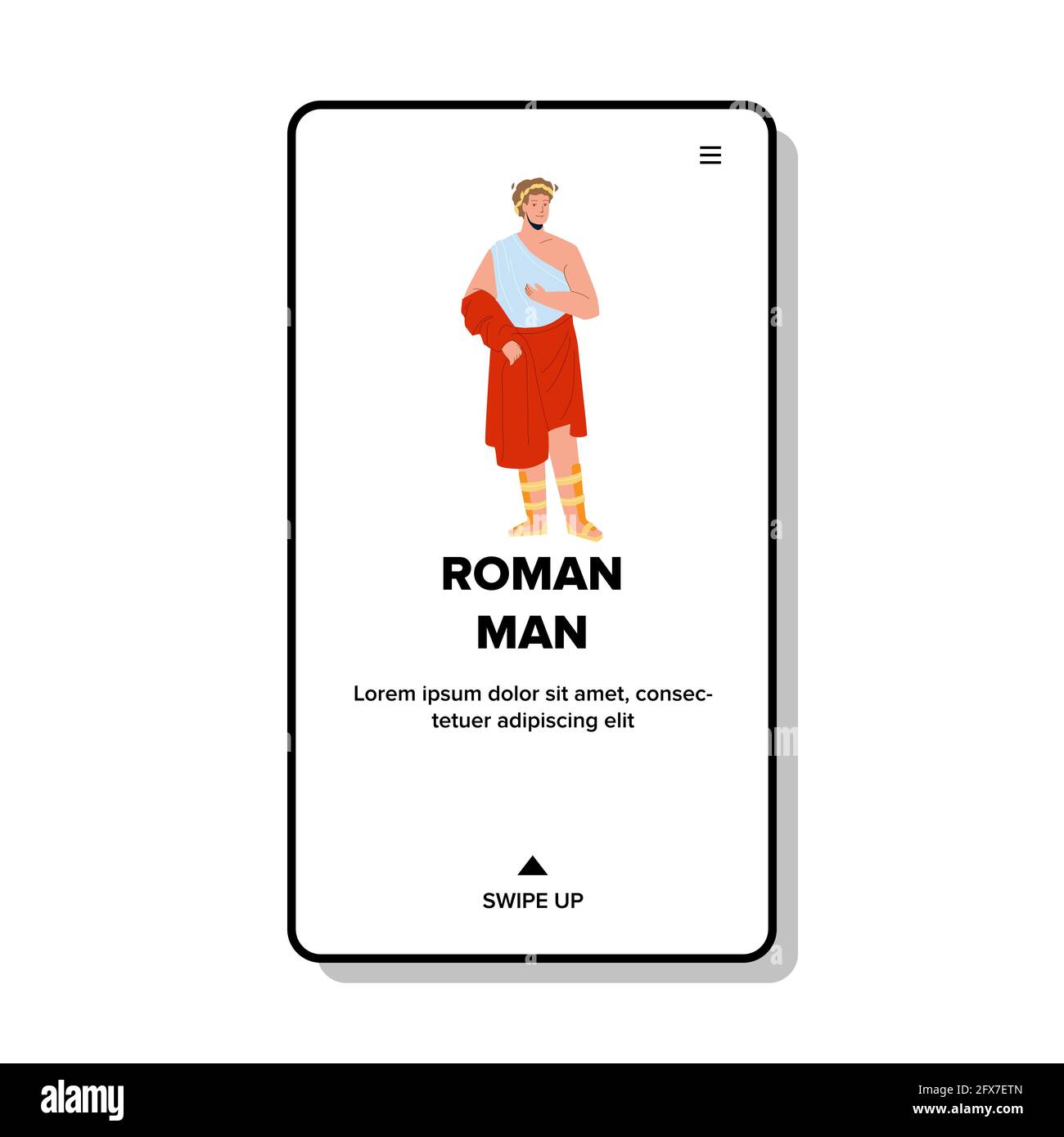 Roman Man In Tradition Rome Empire Clothes Vector Stock Vector Image ...