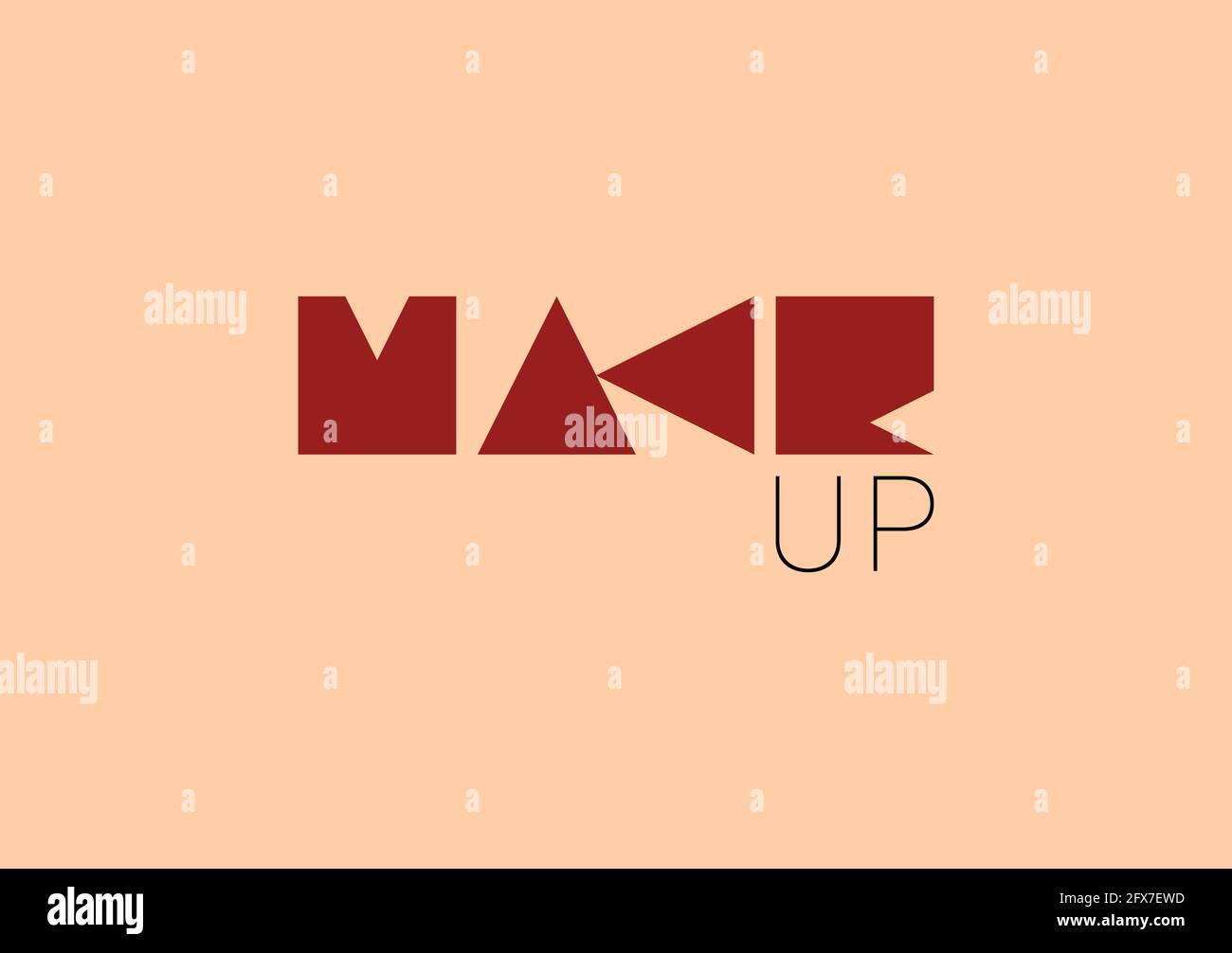 Make up. Vector composition in minimalistic font style Stock Vector ...