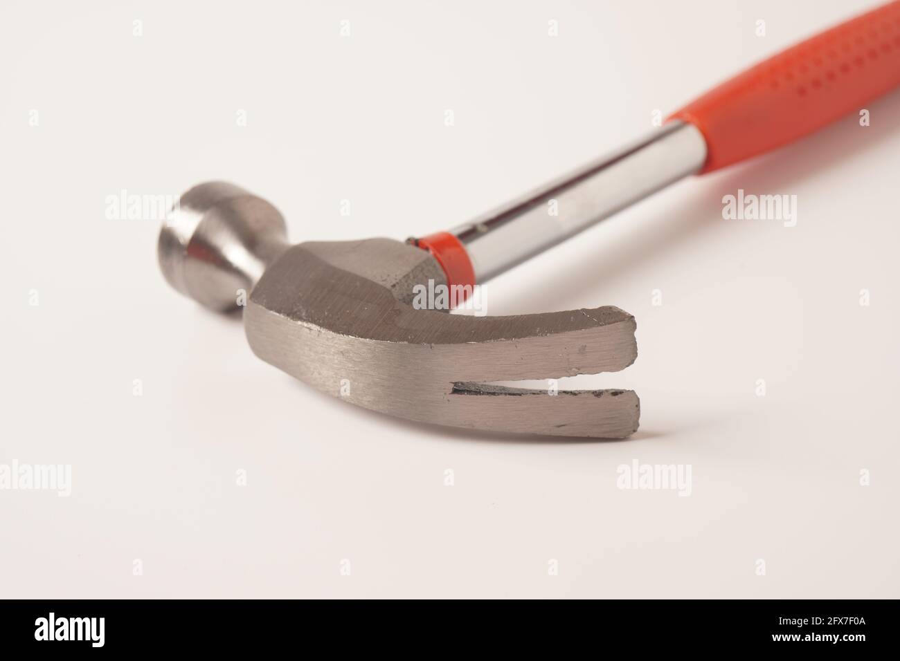 Hammer on white background. Close up image of standard claw hammer ...