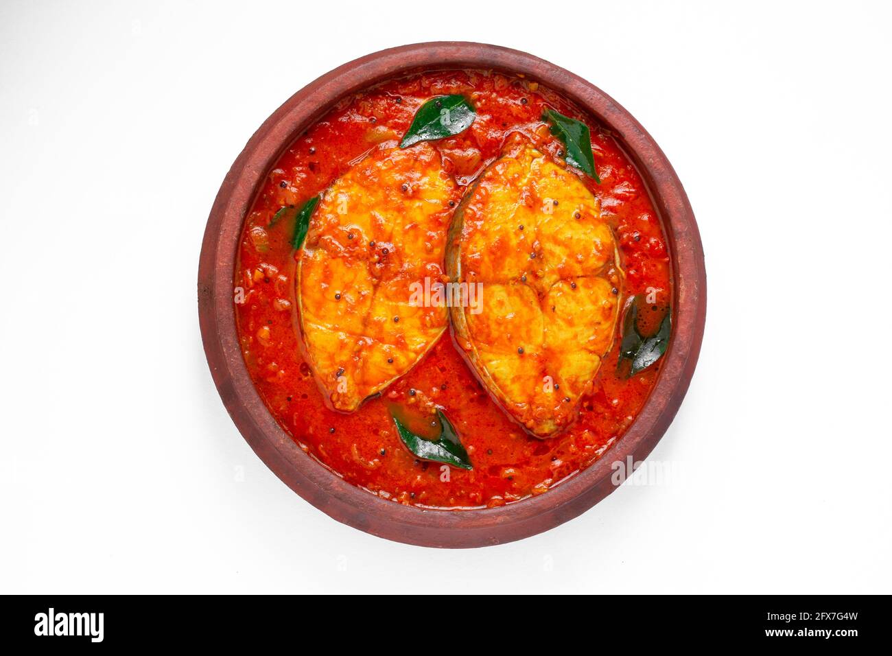 Fish curry, traditional Indian fish curry ,kerala special ,arranged in ...
