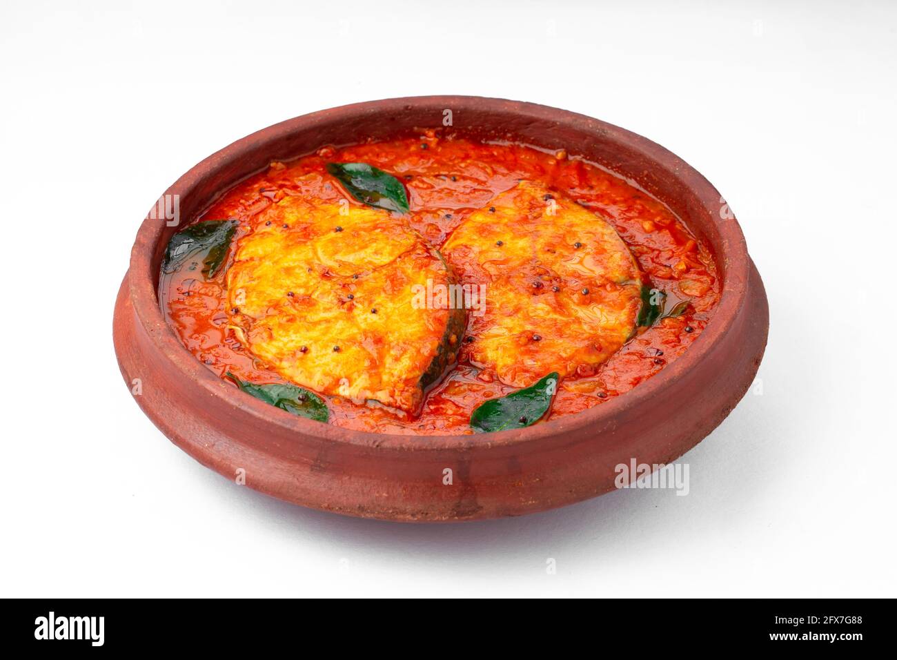 Fish curry, traditional Indian fish curry ,kerala special ,arranged in ...
