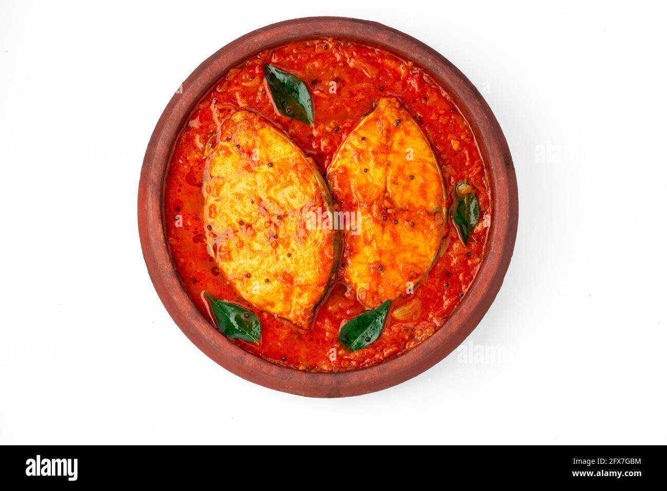 Fish curry, traditional Indian fish curry ,kerala special ,arranged in ...