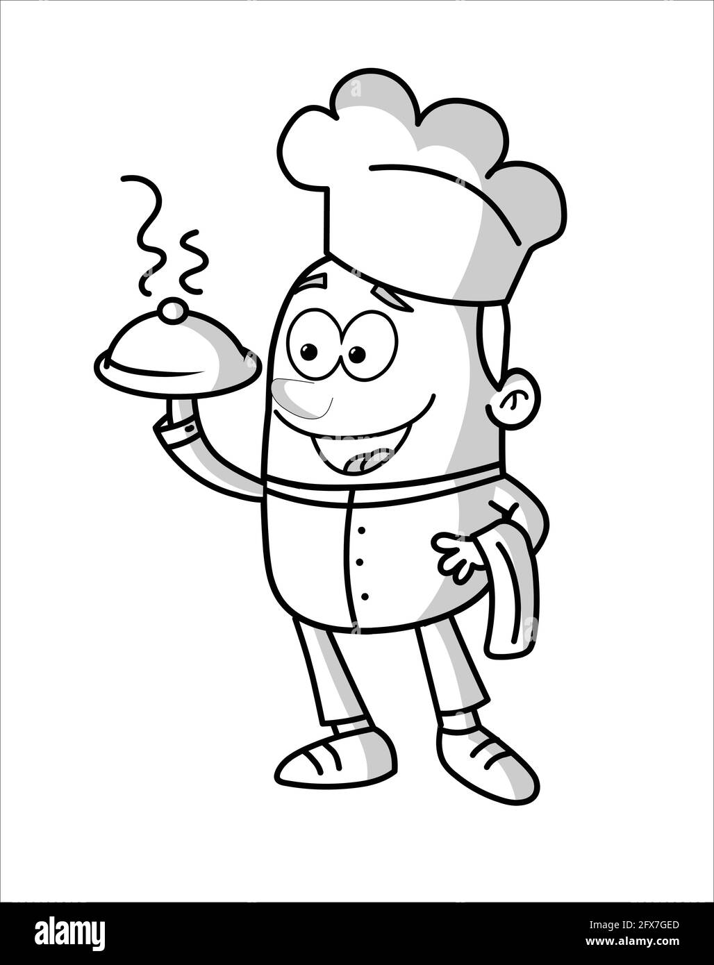 Chef stick figure cartoon vector illustration Stock Vector Image & Art ...