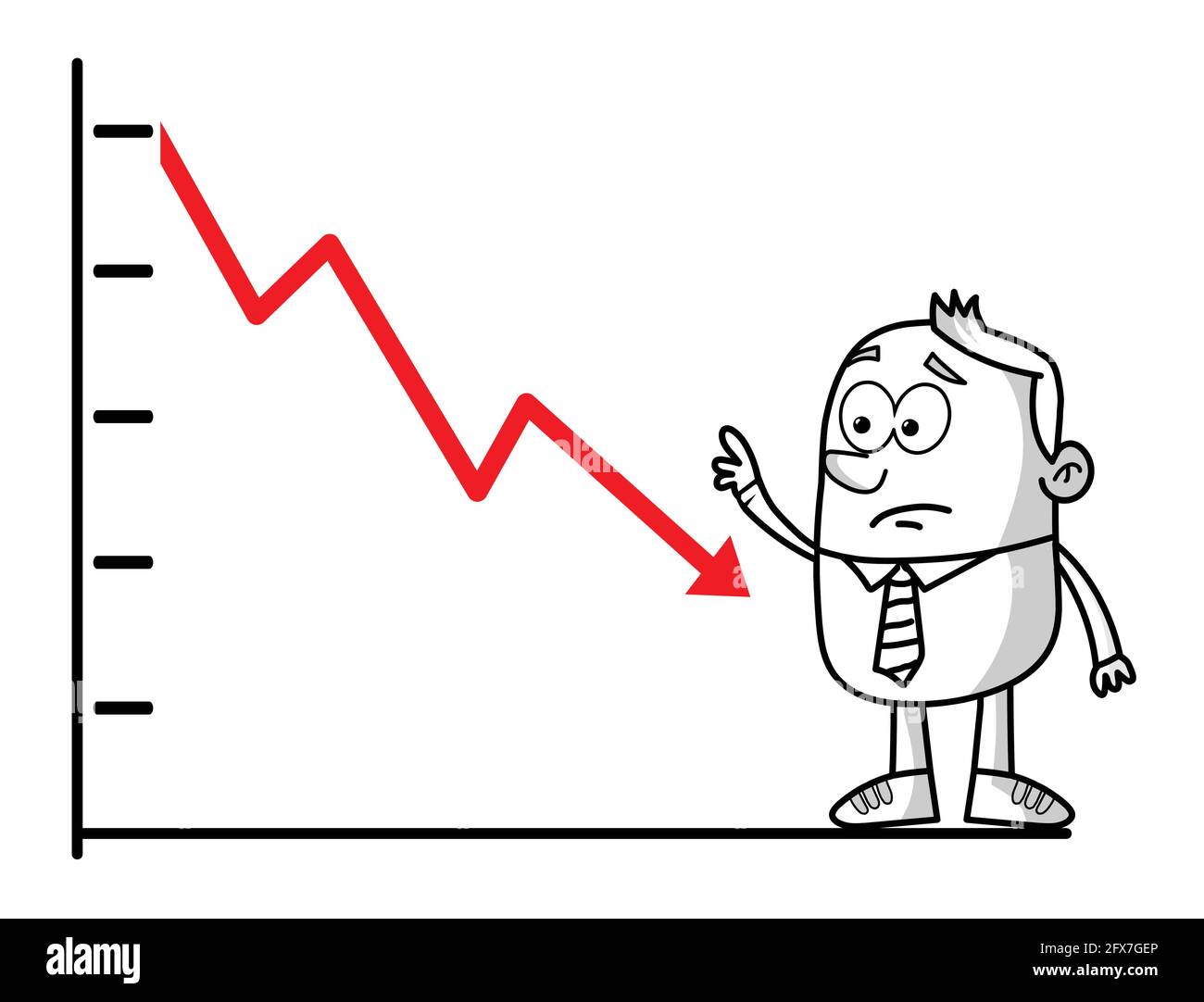 Business down stick fighre cartoon vector illustration Stock Vector ...