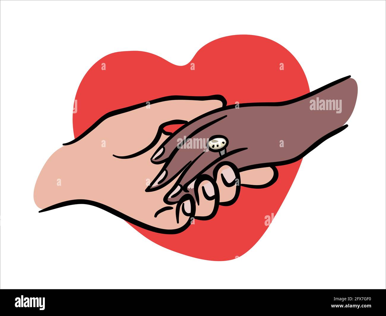 Lovers holding hands Stock Vector Images - Alamy