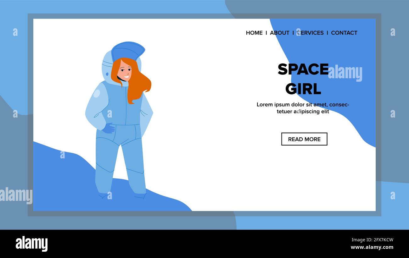 Space Girl In Astronaut Profession Costume Vector Stock Vector Image ...