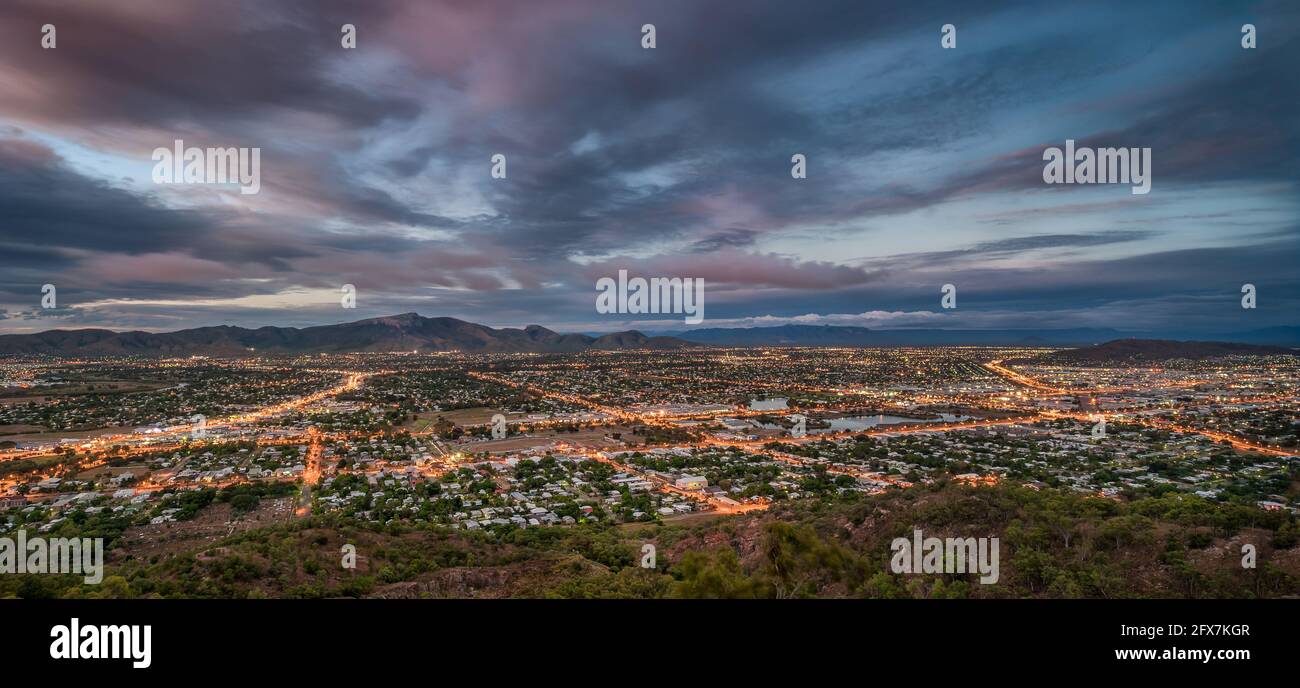 An aerial view from atop Castle Hill of the western side city sprawl ...