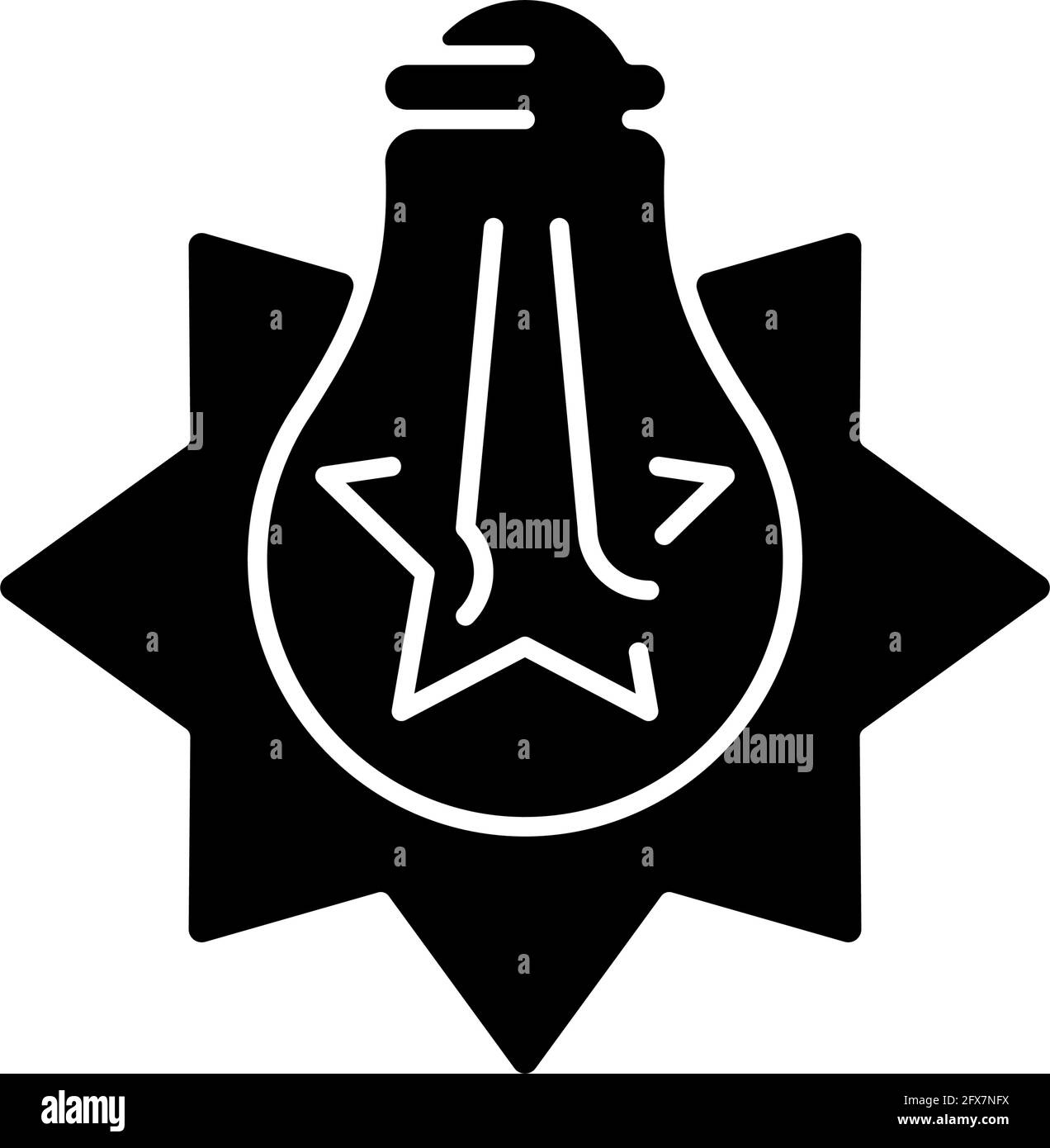 Exploding light bulb black glyph icon Stock Vector Image & Art - Alamy