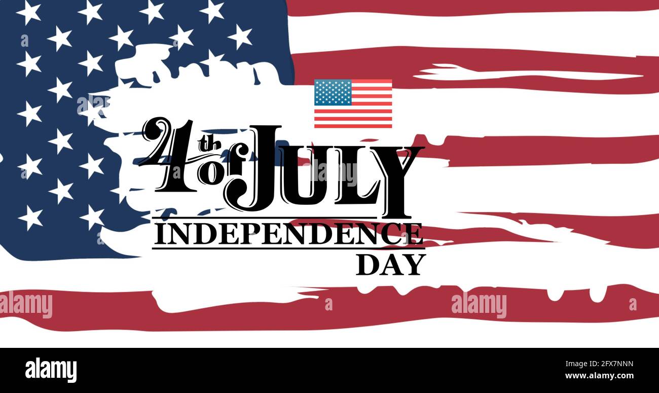 Composition of fourth of july independence day text over american flag ...