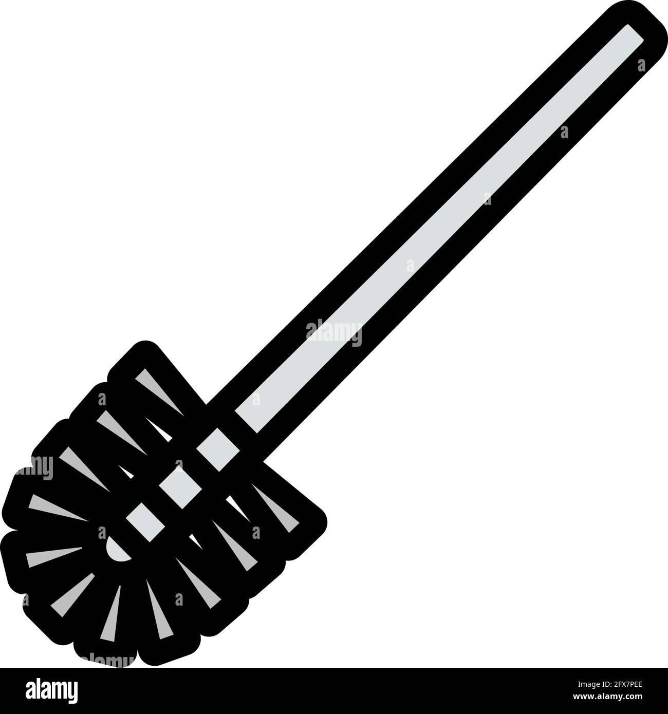 Toilet Brush Icon. Editable Bold Outline Design. Vector Illustration ...