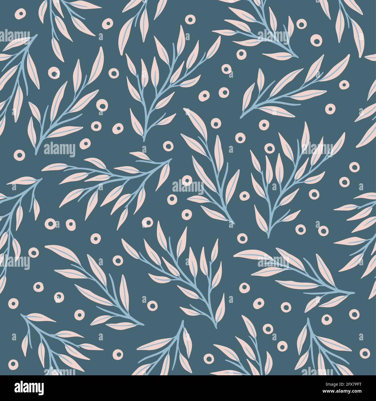 Seamless cute floral vector pattern with plant and flowers. Flower ...