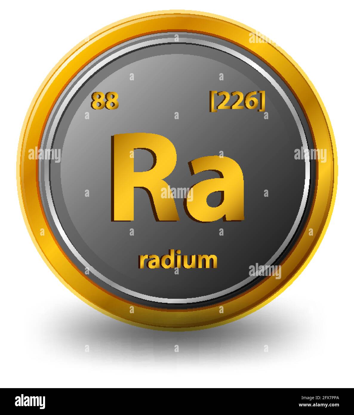 Radium chemical element. Chemical symbol with atomic number and atomic ...