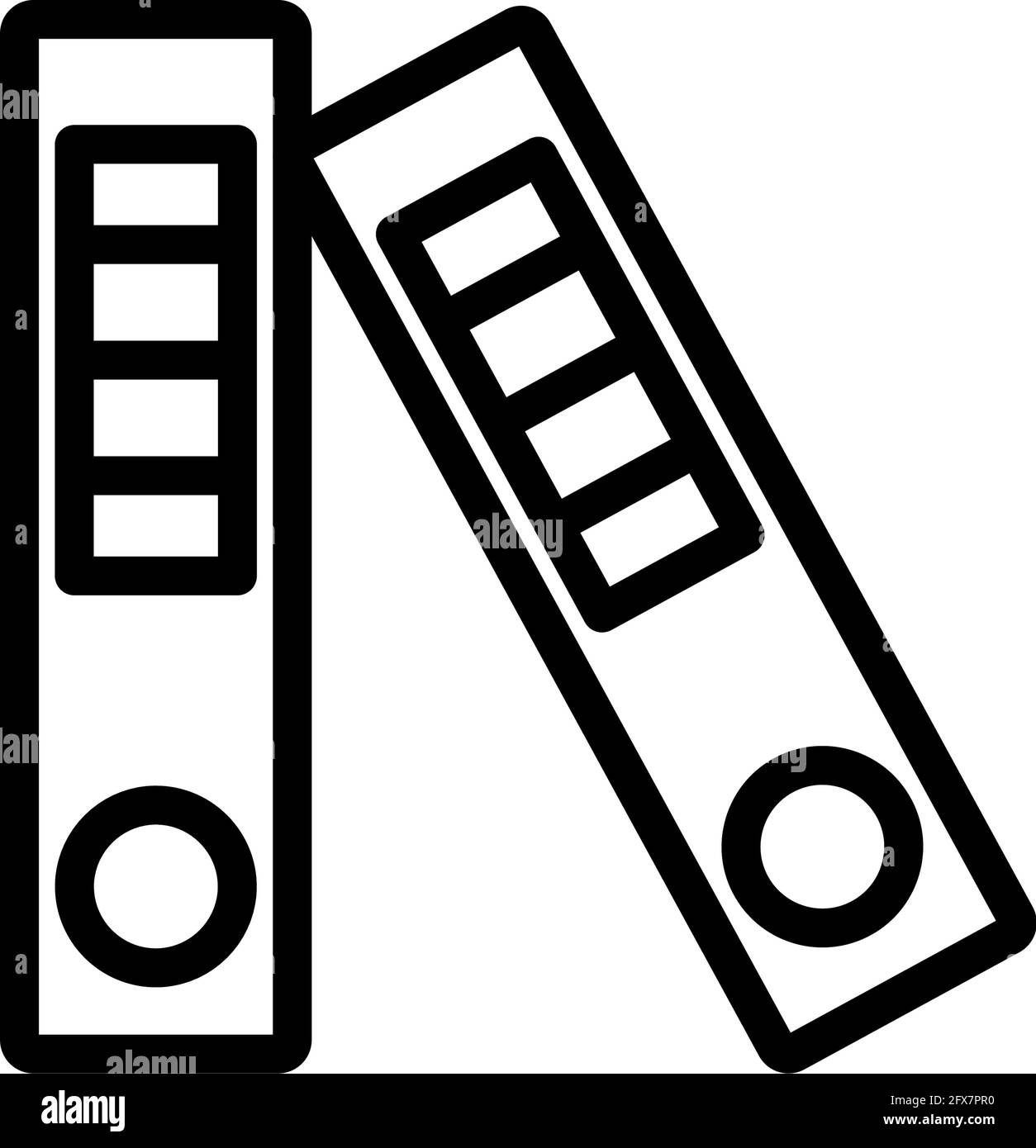 Icon Of Folders With Clip. Editable Bold Outline Design. Vector ...