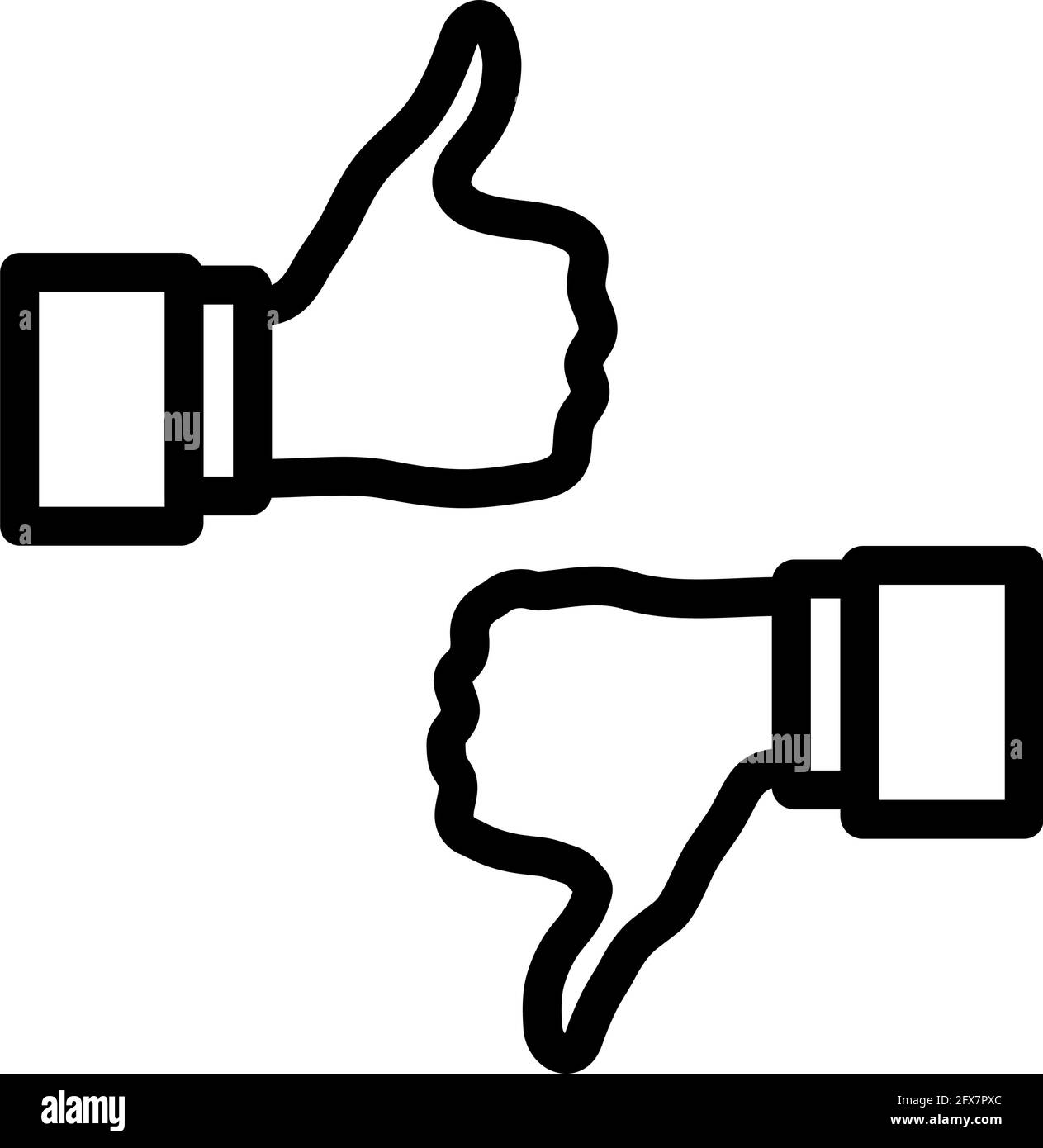 Icon Of Like And Dislike. Editable Bold Outline Design. Vector ...