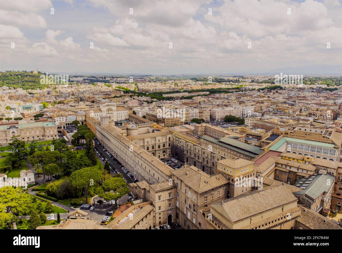 View from the roof of St. Peter's Basilica in the Vatican on the papal ...