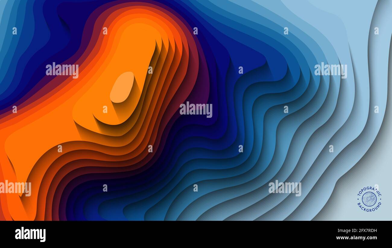 Papercut abstract gradient background. 3d art vector cutout. Paper ...