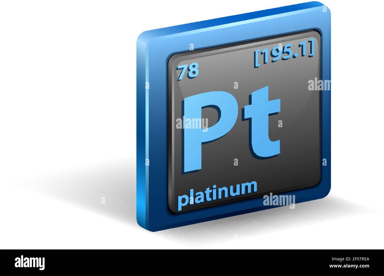 Platinum chemical element. Chemical symbol with atomic number and ...
