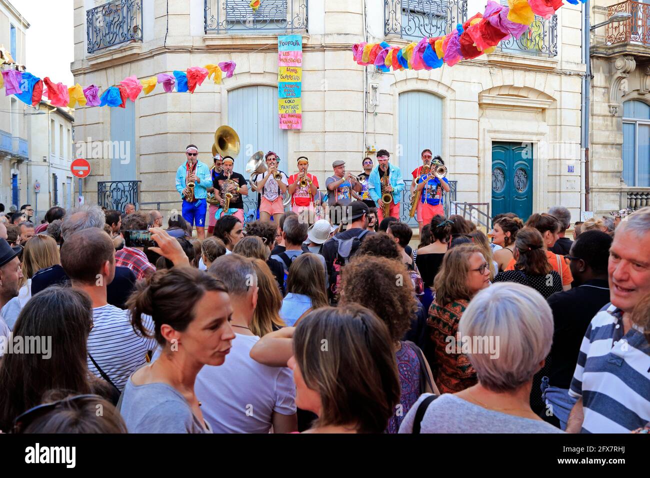 Band "Les Moustaches". The Fanfares Festival in Montpellier. Boutonnet ...