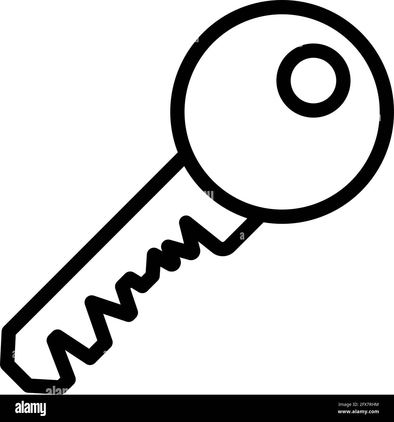 Icon Of Key. Editable Bold Outline Design. Vector Illustration Stock ...