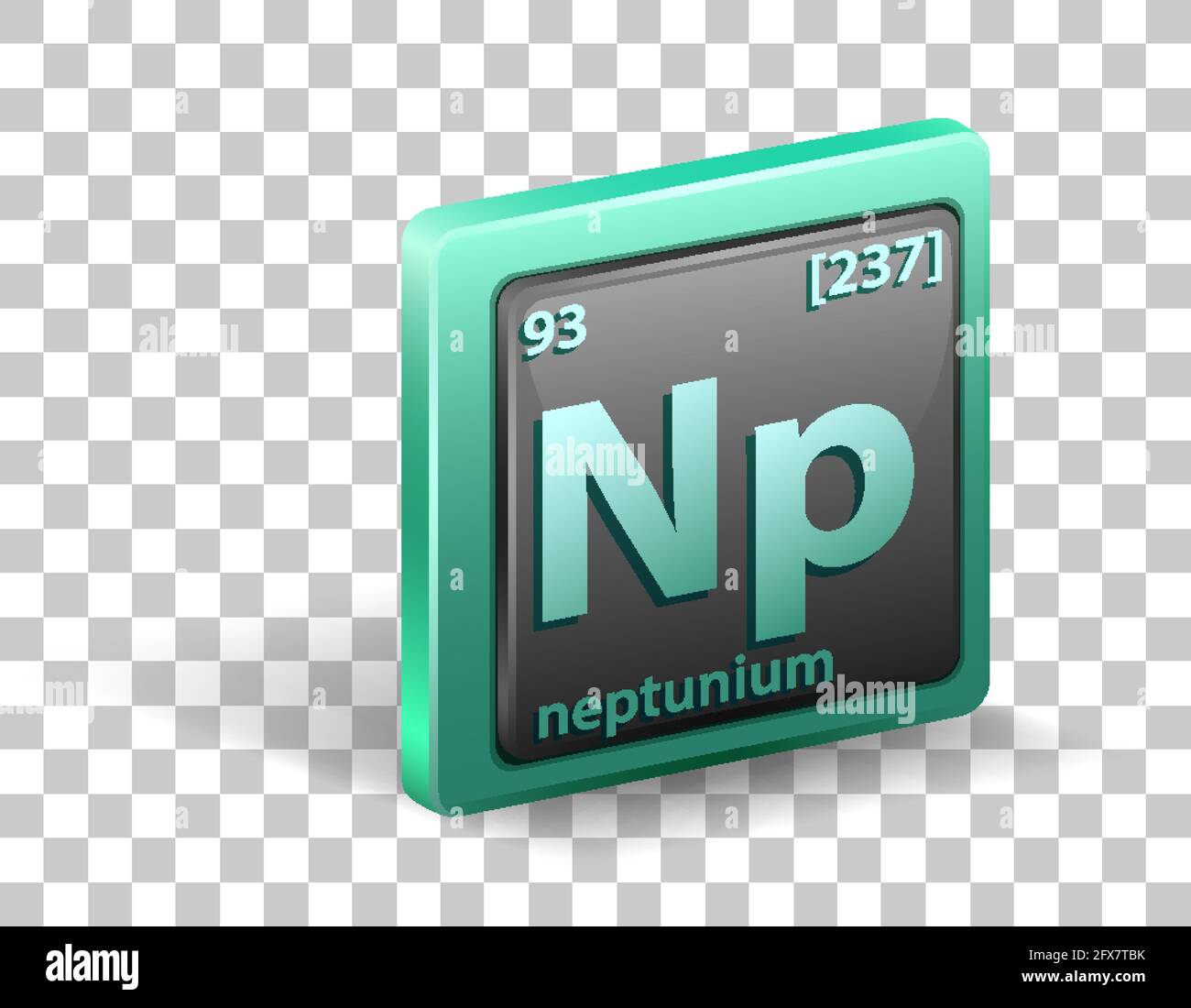 Neptunium chemical element. Chemical symbol with atomic number and ...