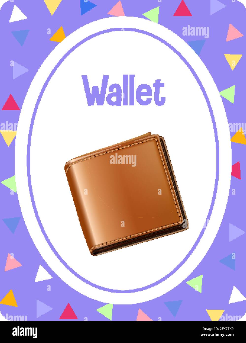 Vocabulary flashcard with word Wallet illustration Stock Vector Image ...