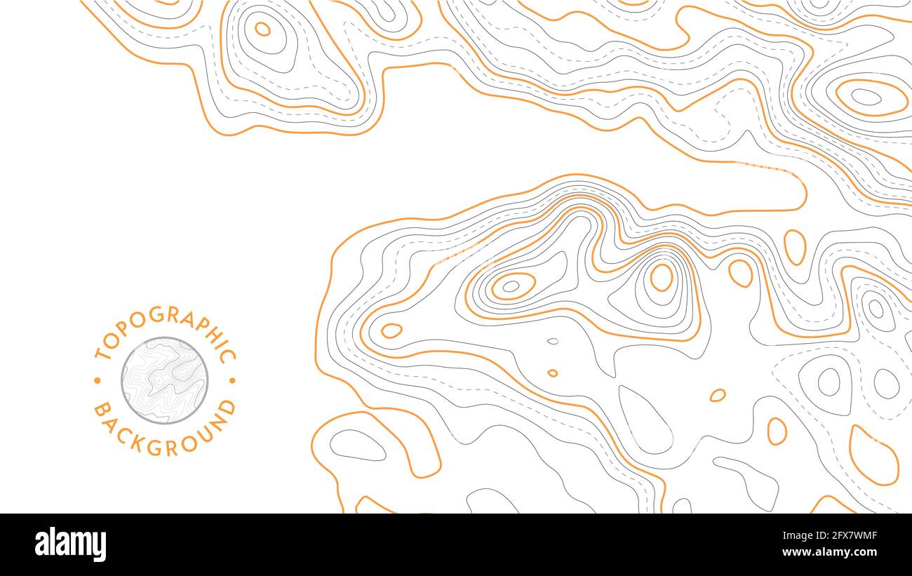 Vector topographic pattern texture. Grey contours geographic mountain ...