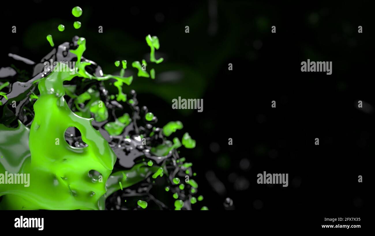 3D render, Colour liquids Splash, Abstract fluid background Stock Photo ...