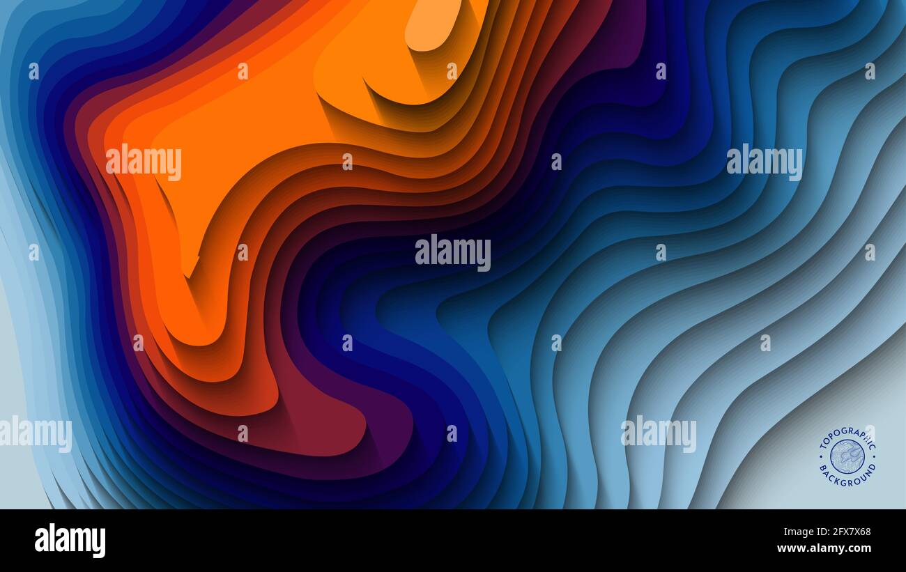 Papercut abstract gradient background. 3d art vector cutout. Paper ...