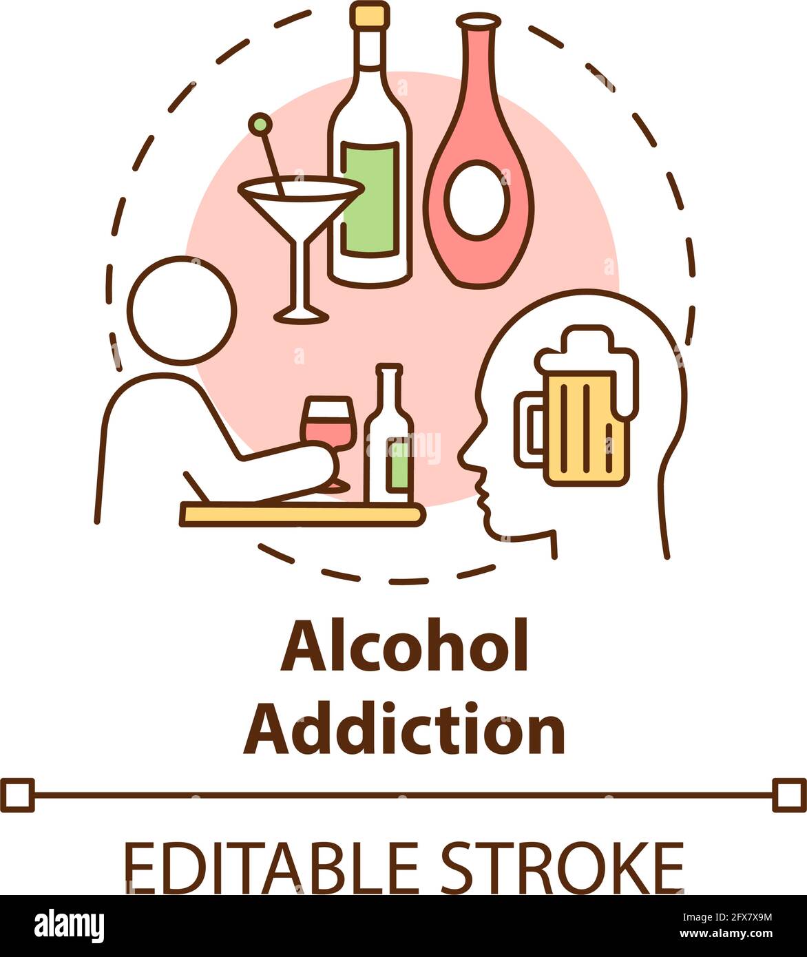 Alcohol addiction concept icon Stock Vector Image & Art - Alamy