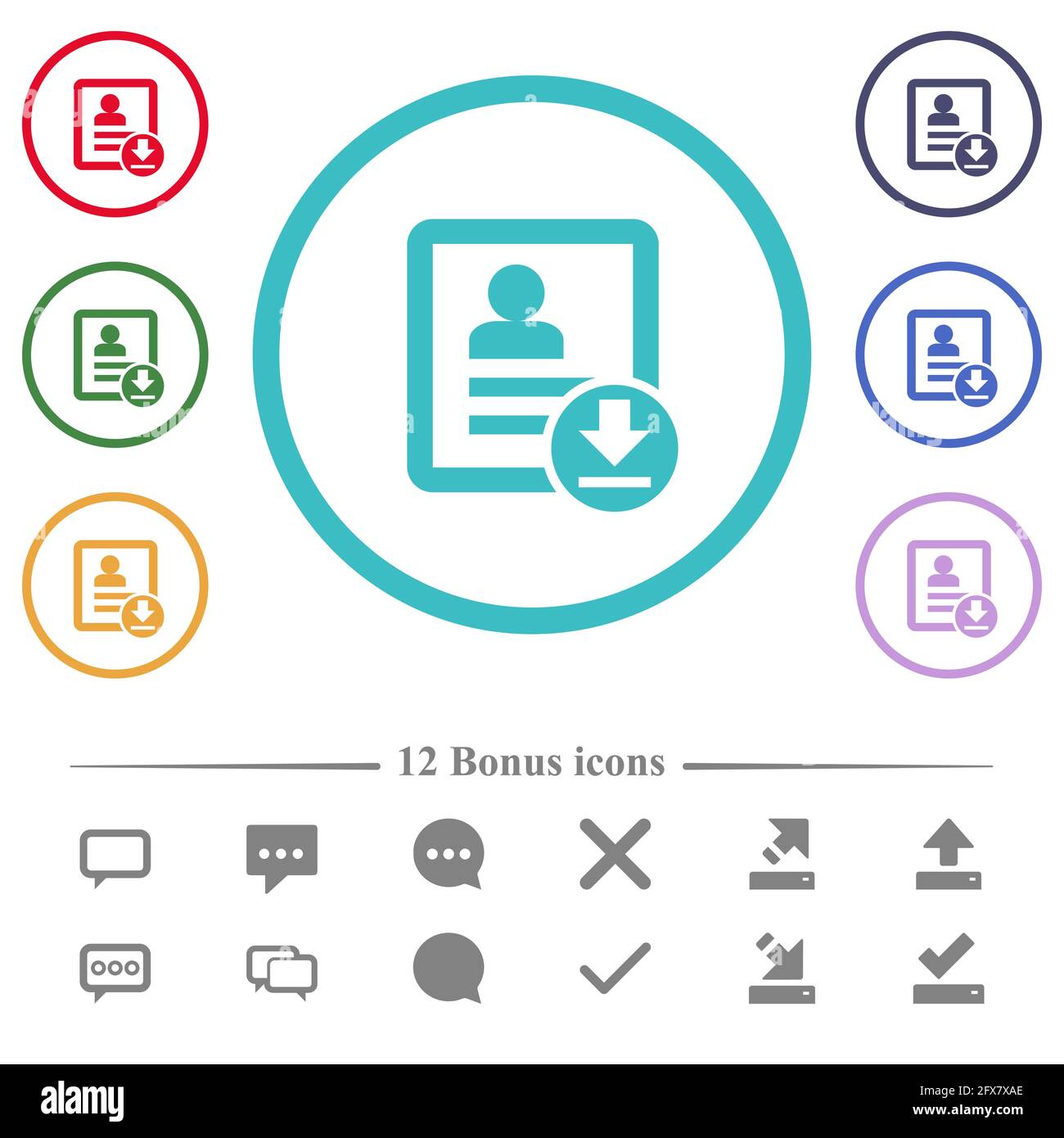 Download contact flat color icons in circle shape outlines. 12 bonus ...