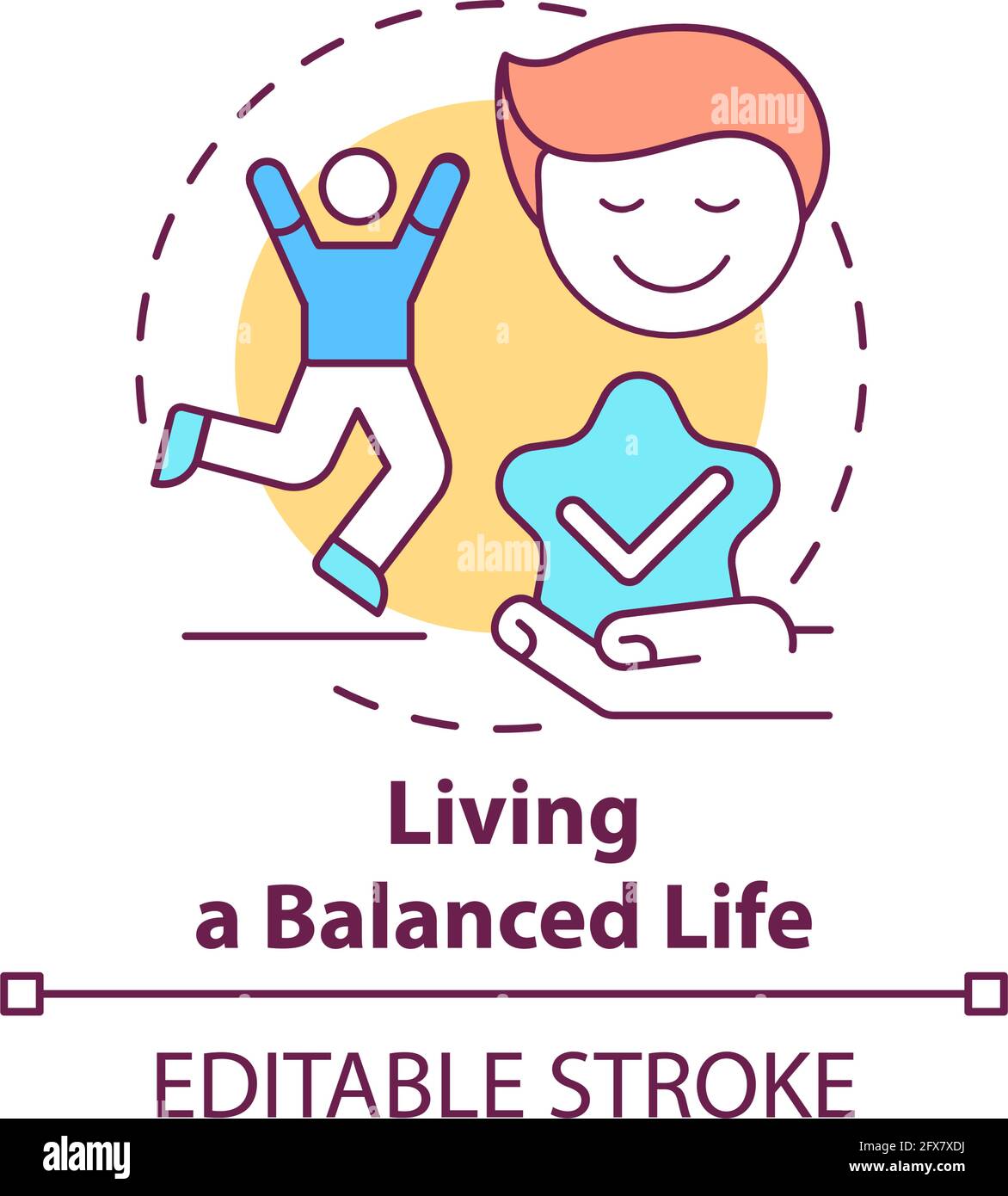 Living a balanced life concept icon Stock Vector Image & Art - Alamy