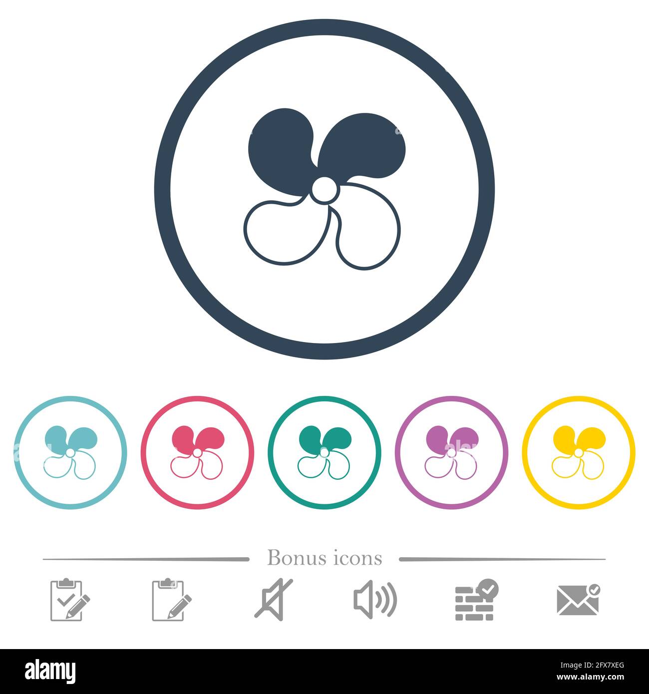 Car fan level 2 flat color icons in round outlines. 6 bonus icons ...