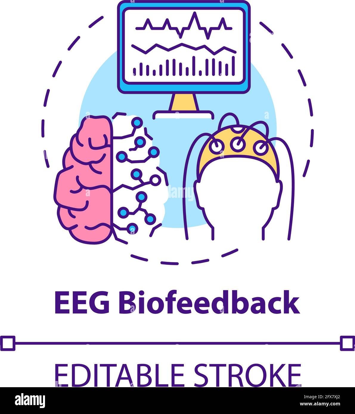 Eeg biofeedback concept icon Stock Vector Image & Art - Alamy