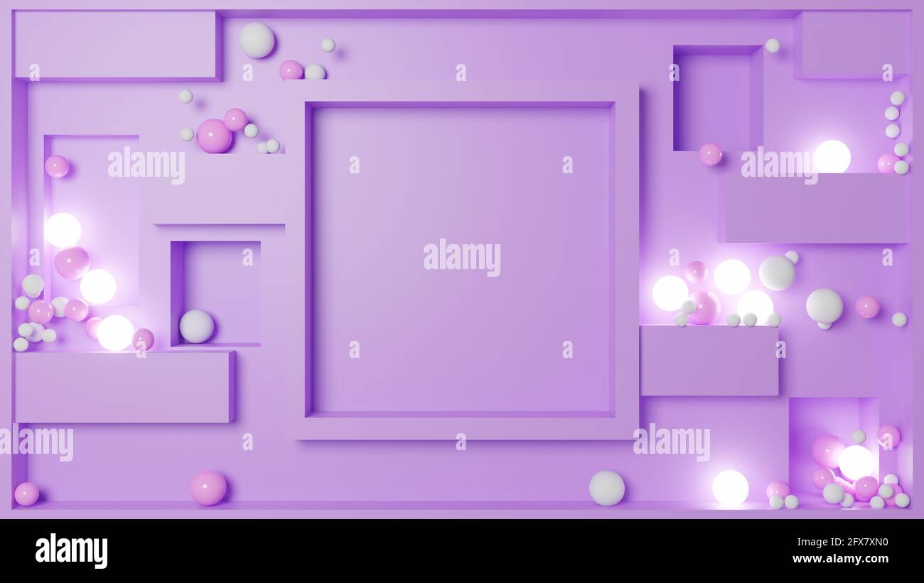 Abstract purple 3D Illustration with multiple spheres Stock Photo - Alamy