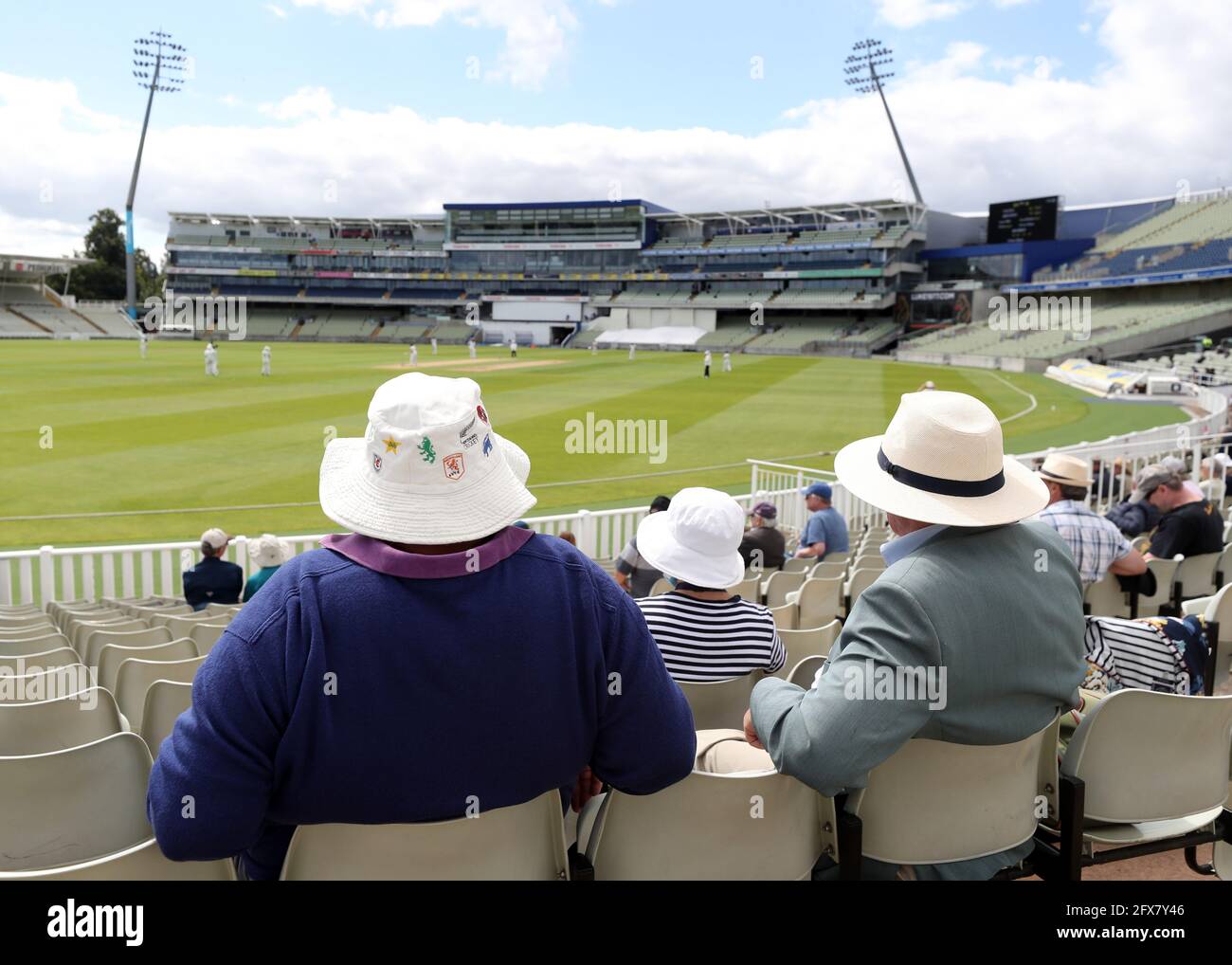 File photo dated 29-07-2020 of fans watching the action from the stands at Edgbaston Cricket ...