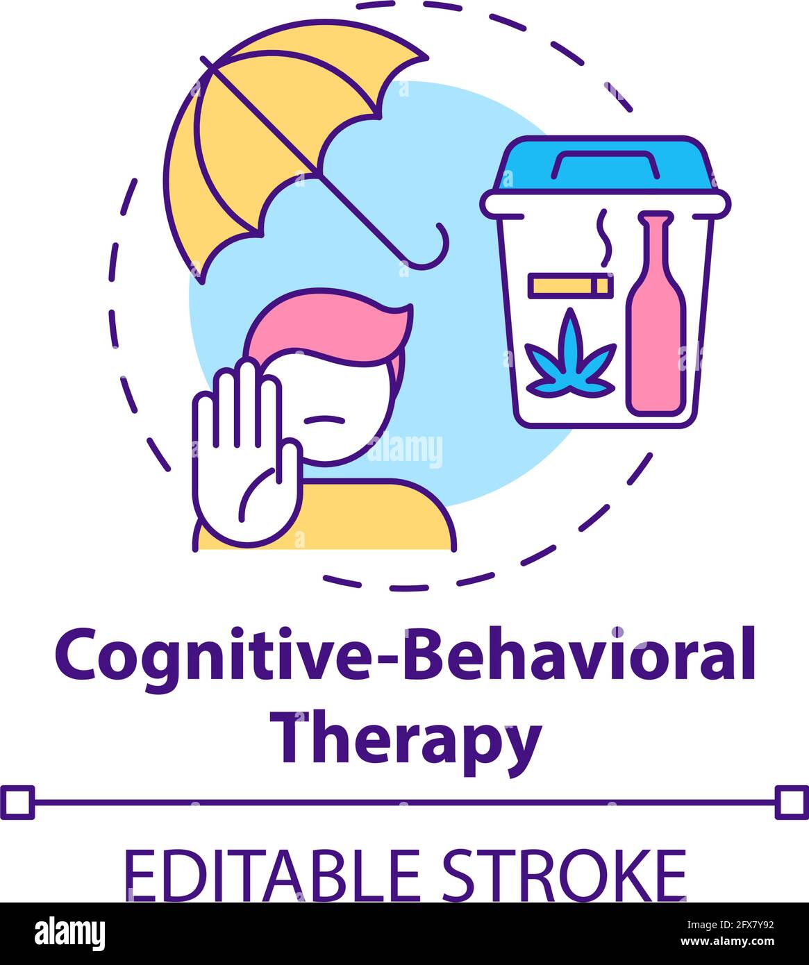 Cognitive behavioral therapy concept icon Stock Vector Image & Art - Alamy