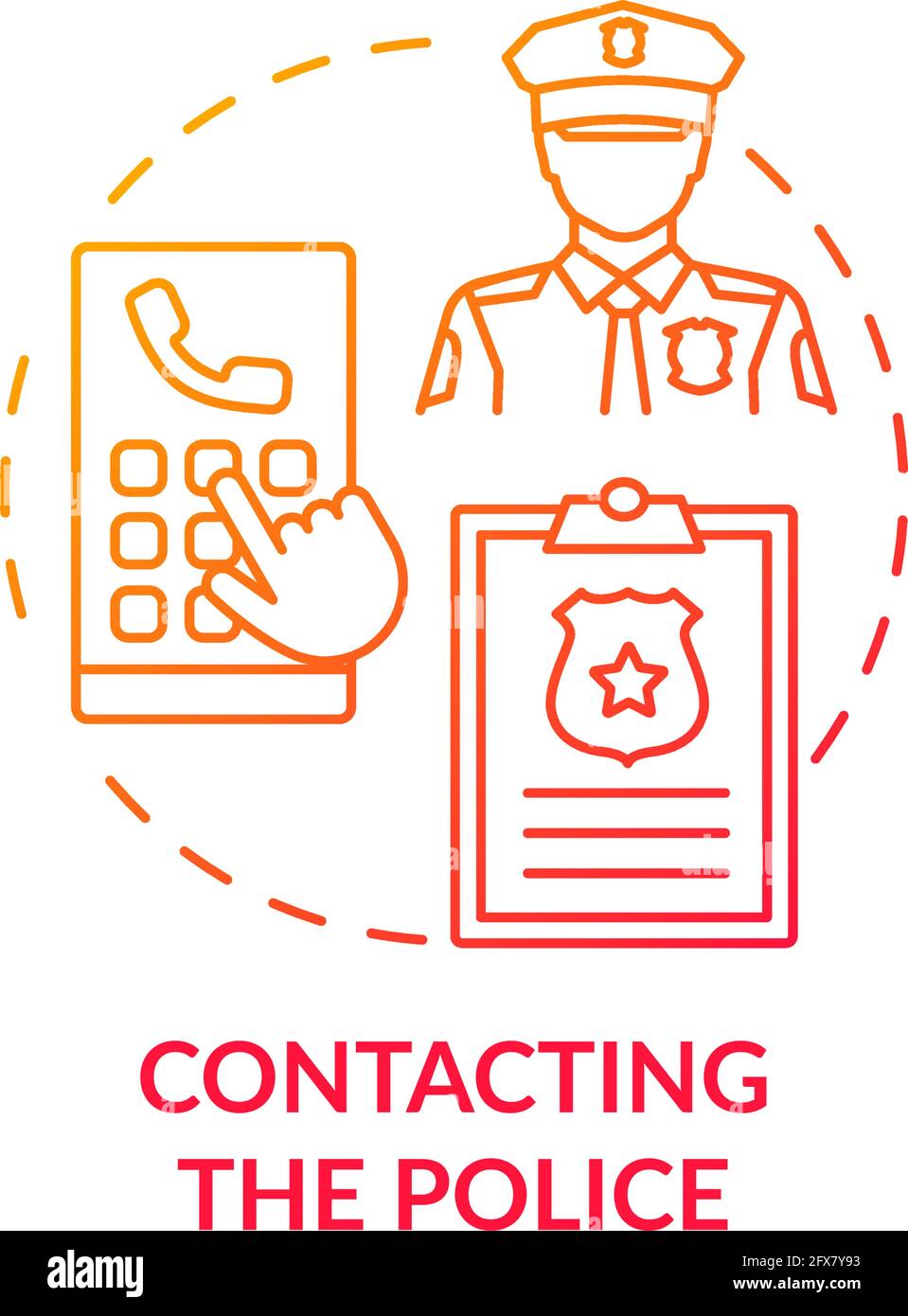 Contacting police concept icon Stock Vector Image & Art - Alamy