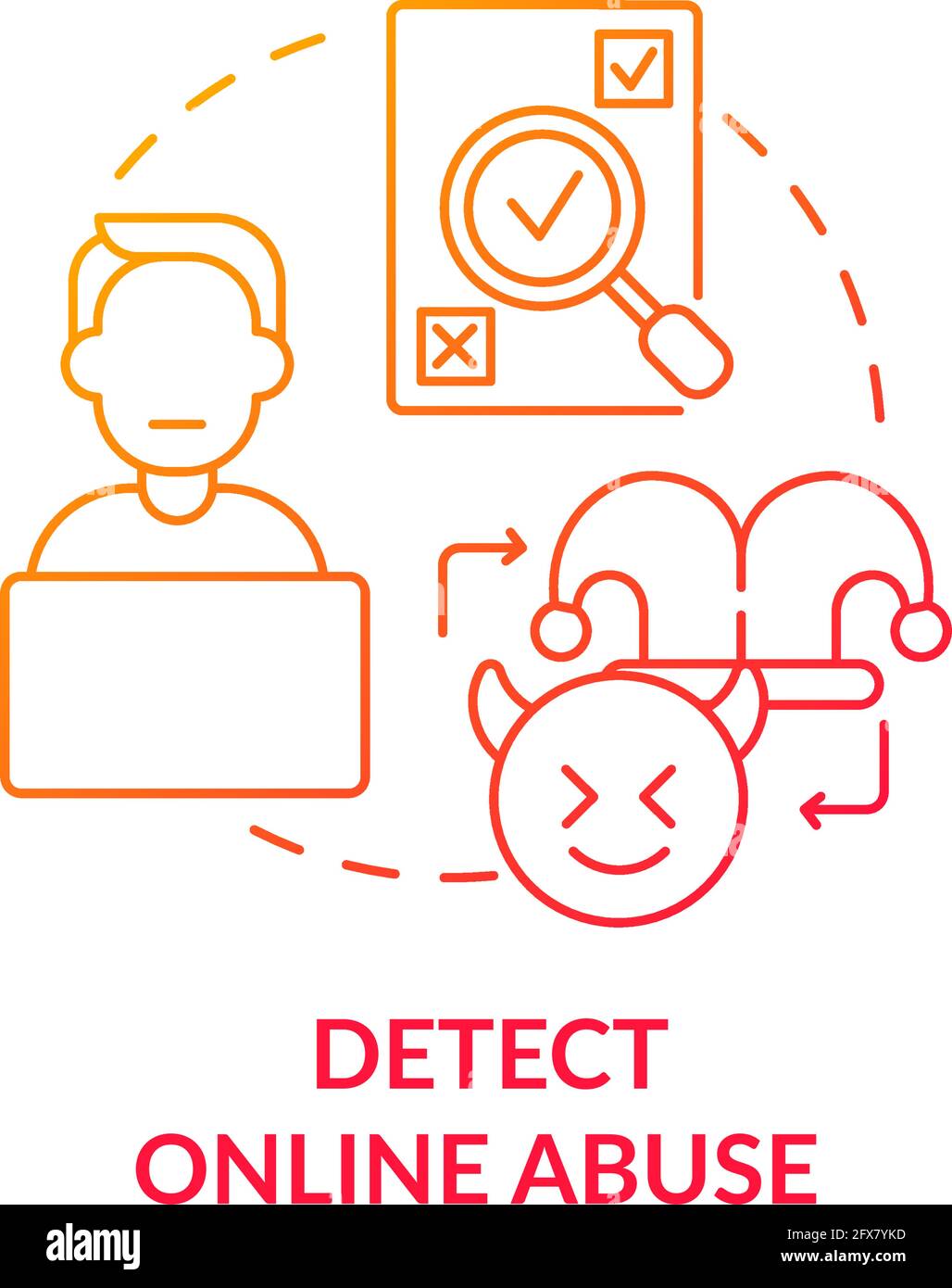 Detecting online abuse concept icon Stock Vector Image & Art - Alamy