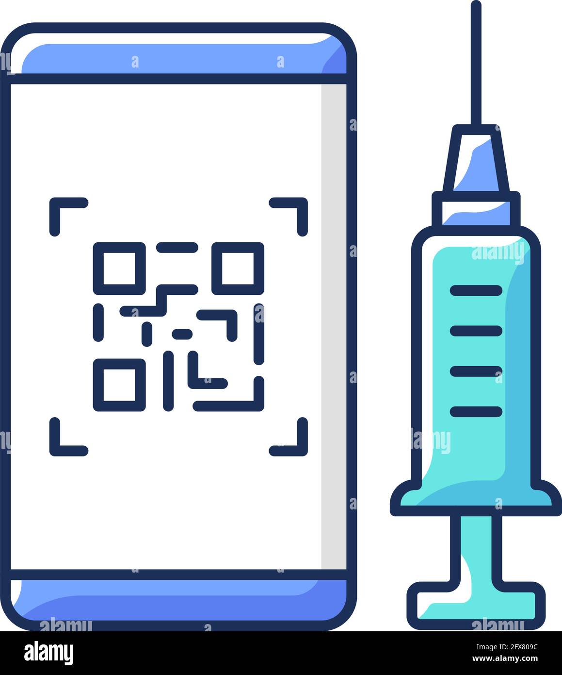 Vaccination certificate color flat Cut Out Stock Images & Pictures - Alamy