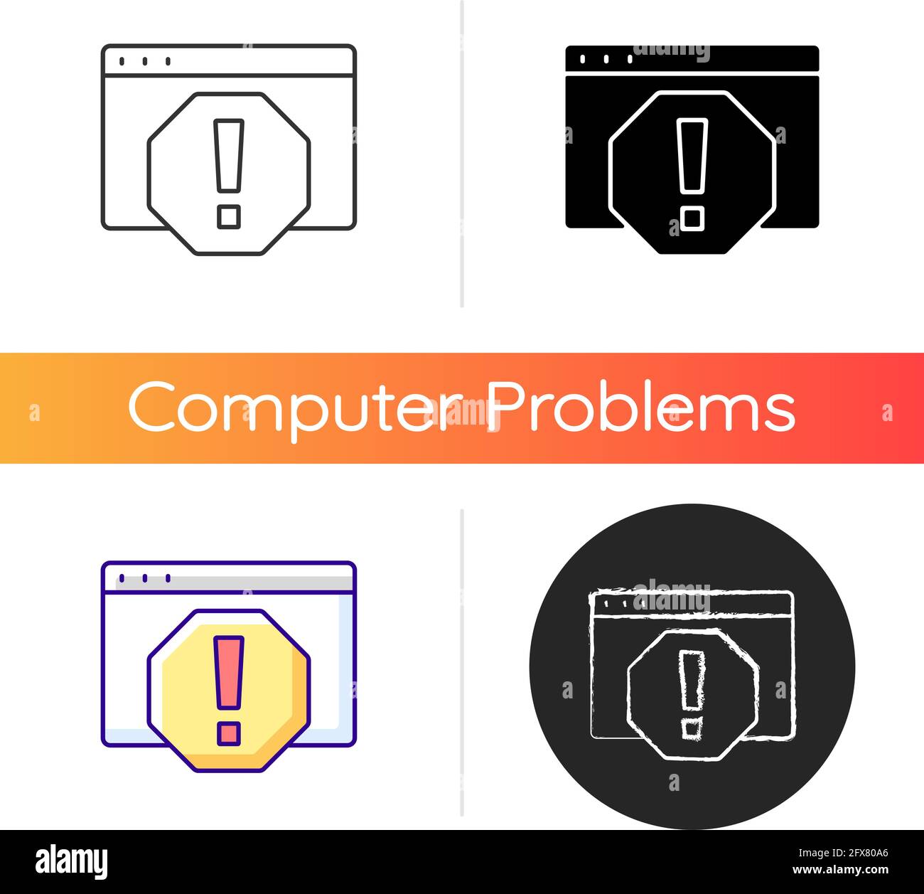 Computer error icon Stock Vector Image & Art - Alamy