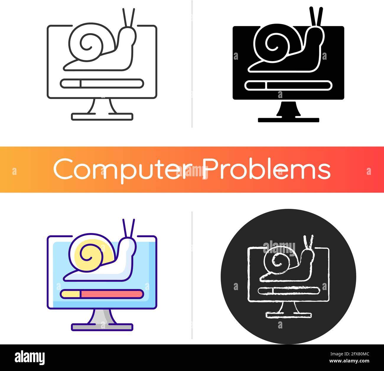 Slow computer icon Stock Vector Image & Art - Alamy