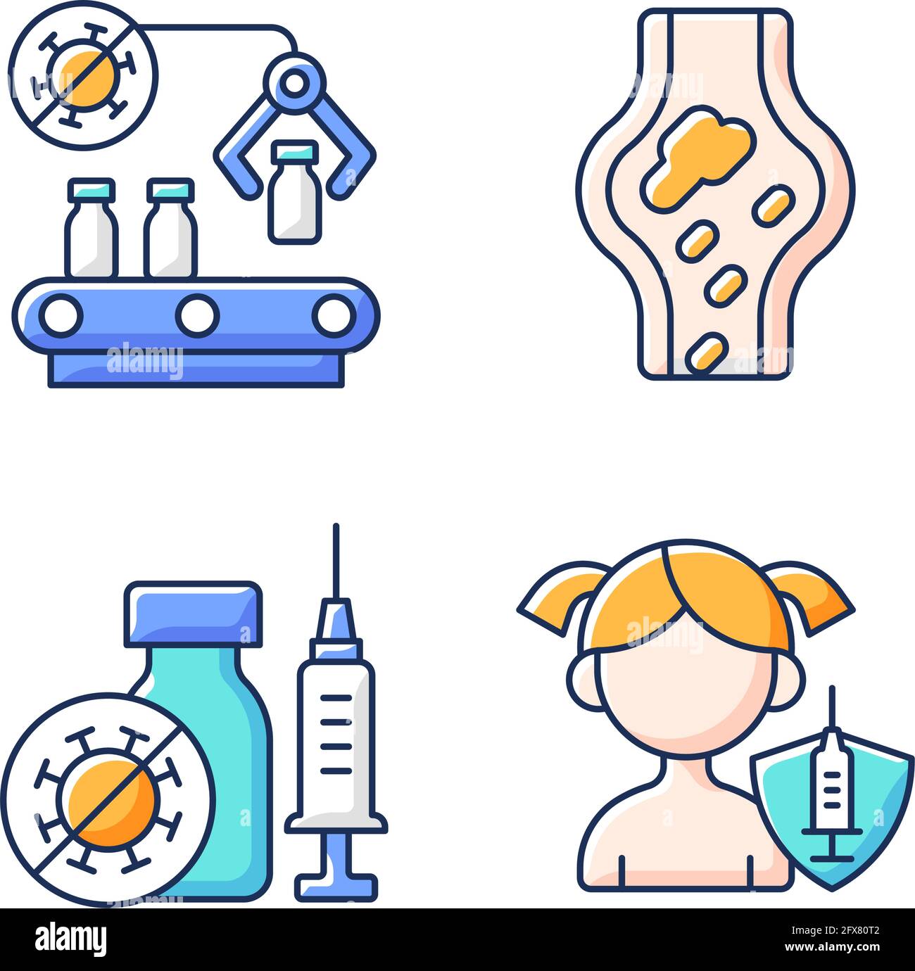 Vaccination line icons healthcare Cut Out Stock Images & Pictures - Alamy