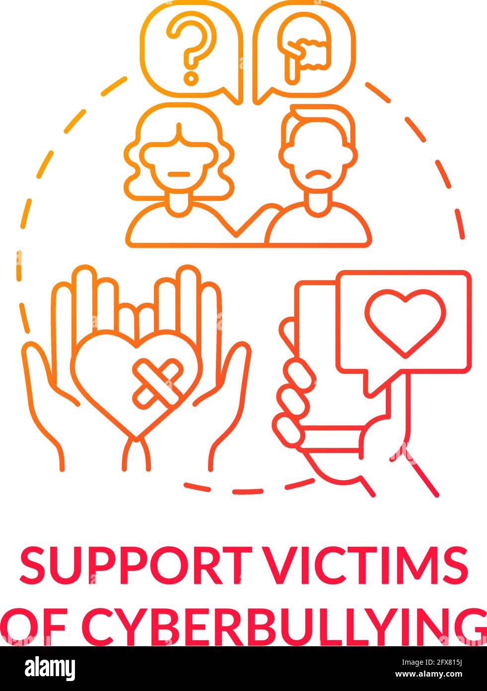 Supporting cyberbullying victims concept icon Stock Vector Image & Art ...