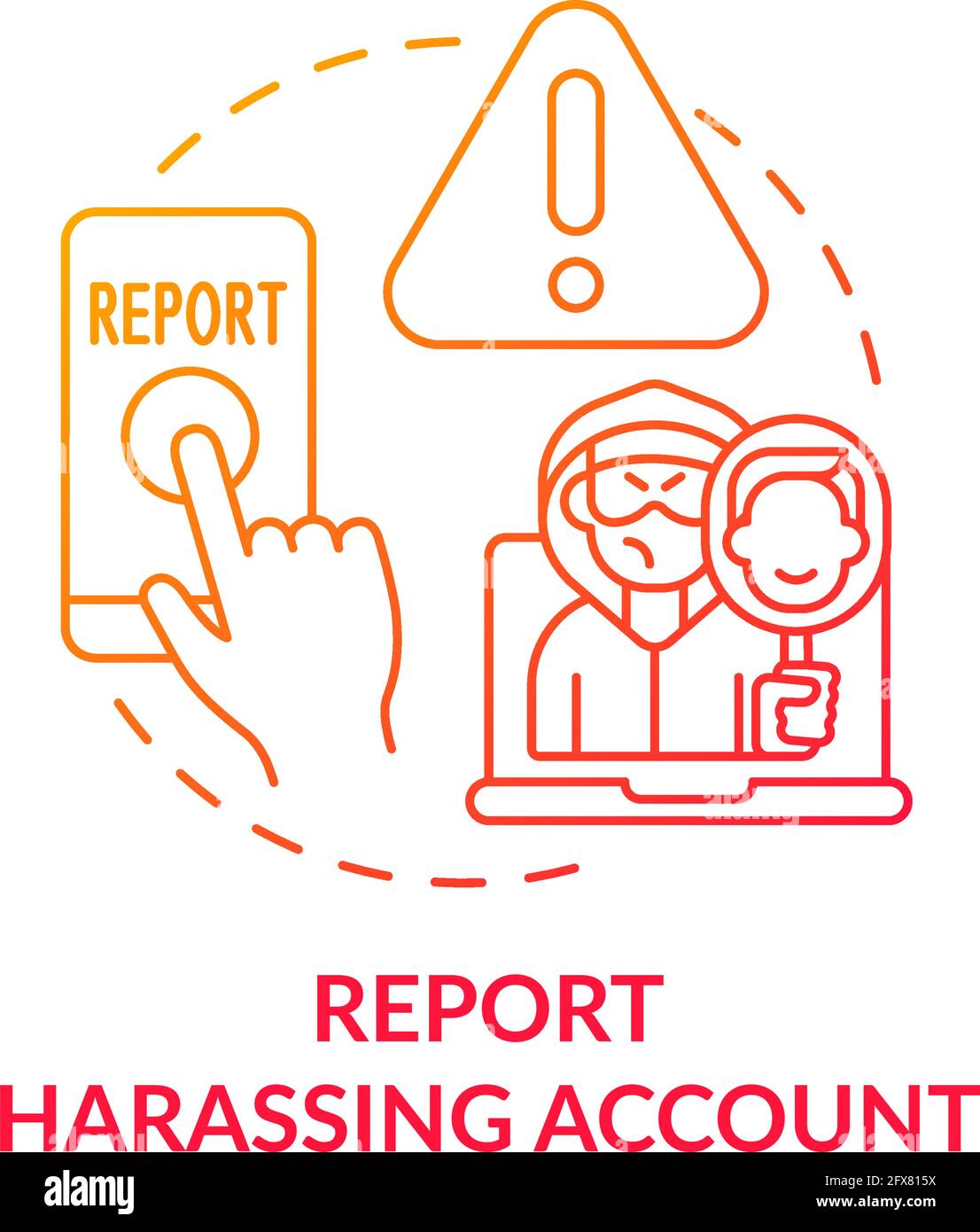 Reporting harassing account concept icon Stock Vector Image & Art - Alamy