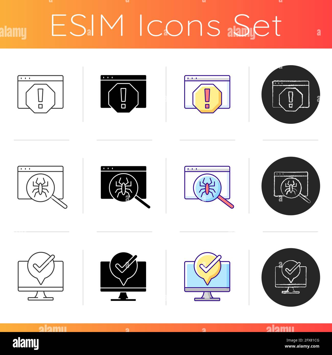 Computer virus line glyph Stock Vector Images - Alamy