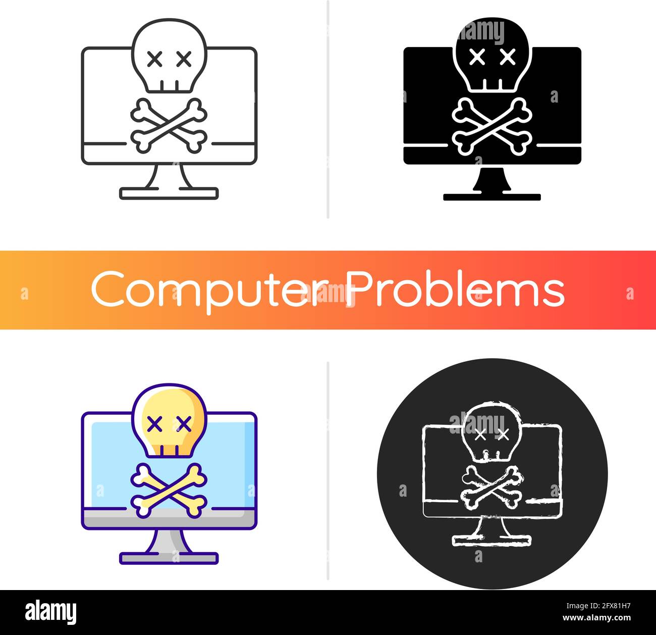 Computer virus line glyph Stock Vector Images - Alamy