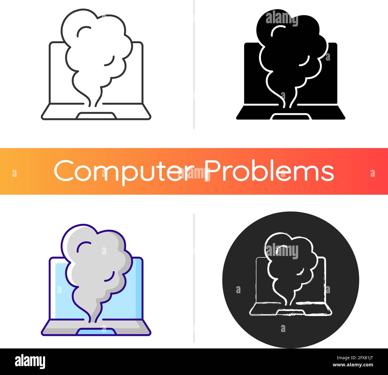 Smoking computer icon Stock Vector Image & Art - Alamy