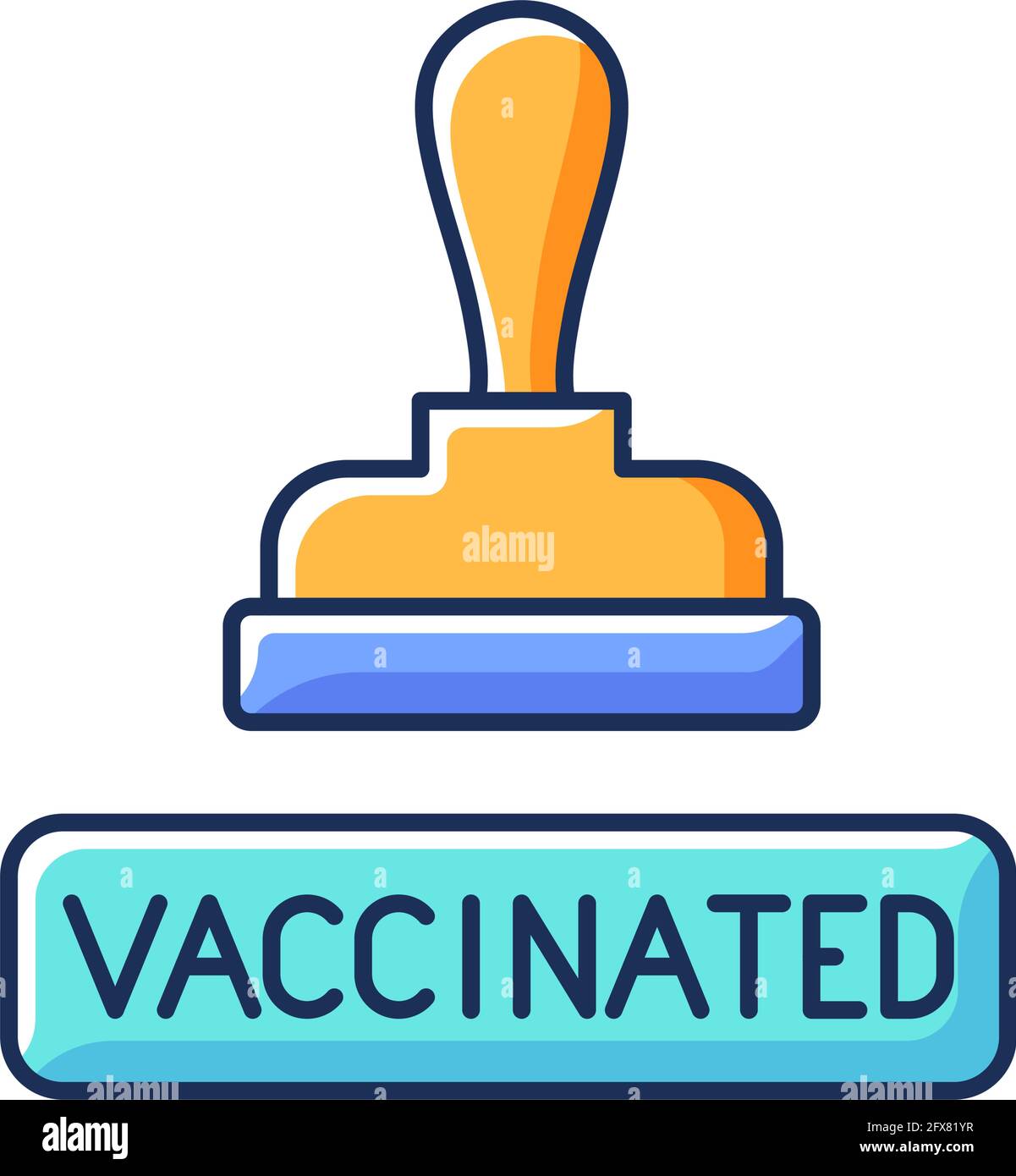 Vaccinated stamp Stock Vector Images - Alamy